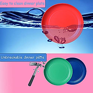 DLF. DONGLINFENG Wheat Straw Plates 6-Piece Unbreakable Wheat Plastic Dinner Plates (Deep Dish/Picnic Plate) 9-Inch