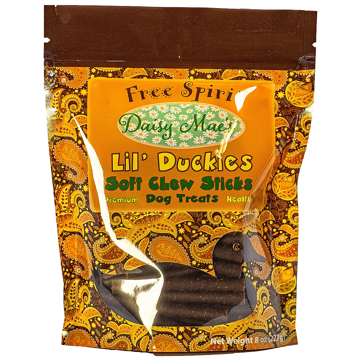 Naughty Spotty Daisy Mae's Free Spirit Lil' Duckies Soft Chew Sticks, Duck Flavor, Made in The USA Dog Treats 8 oz.