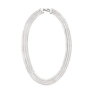 Ross-Simons Italian Sterling Silver Layered Herringbone Necklace. 18 inches