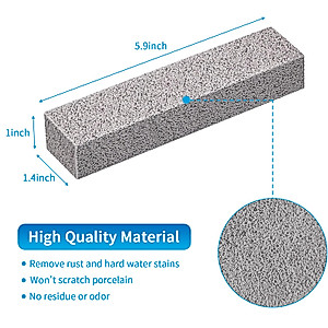 4TH Pumice Stone for Toilet Bowl Cleaning,Scouring Stick Powerfully Clean Away Limescale Stain,Hard Water Ring, Calcium Buildup,Iron&Rust. Remover for Tile/Bath-tub/Kitchen Sink/Grill - 6 Pack