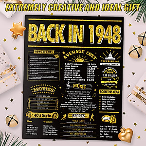 InstaDecor 76th Birthday Card Gifts for Women or Men, Happy and Funny 76 Year Old Birthday Greeting Card for Husband or Wife, Jumbo 8x10 Inch Print, Gold Laser