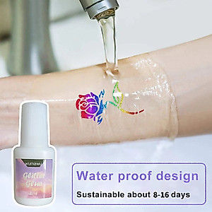 Temporary Tattoo Glue - wumawu 8ml Glitter Glue Brush Bottle, Water Soluble Body Painting Glue, Ideal for Halloween, Carnival, Birthday Party, Theme Party, Costume Events & Makeup Artists (3 Pcs)…