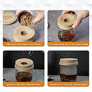 AIEVE Cocktail Smoker Kit, Drink Smoker Thicken Chimney Whiskey Smoker Old Fashioned Kit Infuser Glass Topper Bourbon Smoker with Cherry Wood Chip, Distinctive Gift for Whiskey Lovers
