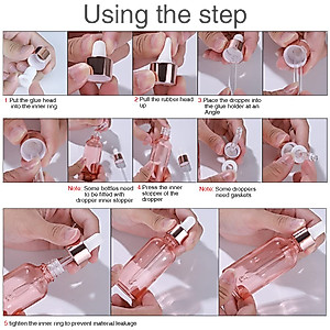 MoreChioce 30ML Glass Dropper Bottle, 6PCS Glass Bottle Container with Eye Droppers Frosted Glass Dropper Bottles Travel Bottle for Lotions,Natural Oils,Face Cleanser,Purple