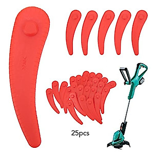 Lawn Mower Blades, Durable, Flexible, Household 25 pcs. Lawn Mower Blades Fast ABS Cut for Garden Red
