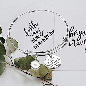 Faith Mustard Seed Bracelet Faith Jewelry Christian Inspirational Gift, One Size, Metal