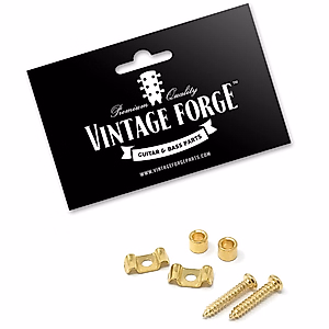 Vintage Forge Gold Vintage String Tree Retainer Guide (Set of 2) for Fender Stratocaster Strat Guitar SRT60-GLD