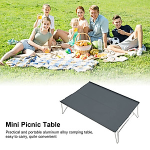 Topyond Portable Aluminum Alloy Barbecue Table, Detachable Camping Table Corrosion Resistance Stable Table Easy to carry for Camping Picnic Backyard