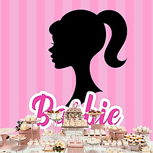 Withu Pink Party Backdrop Girls Frame Stripe Glamour Cake Table Spa Tea Time Photography Head Photo Decorations Banner Background