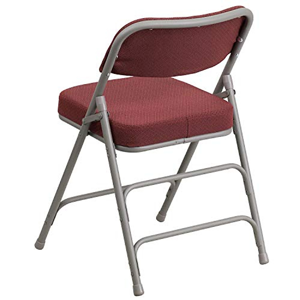 Flash Furniture HERCULES Series Premium Curved Triple Braced & Double Hinged Burgundy Fabric Metal Folding Chair
