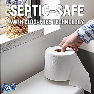 Scott 1000 Toilet Paper, 8 Rolls, Septic-Safe, 1-Ply Toilet Tissue