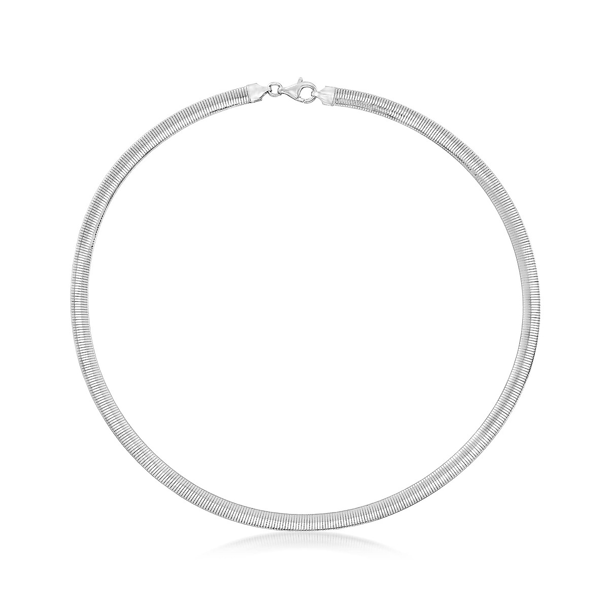Ross-Simons Italian 6mm Reversible Omega Necklace in 2-Tone Sterling Silver. 16 inches