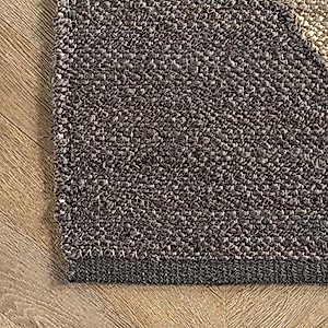 nuLOOM Pandora Diamond Jute Area Rug, 5' x 8', Black