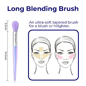 Crystal Makeup Brush Set Aurora Everyday Essentials Makeup Brush Set Face Powder Concealers Blush Eyeshadow Blending Brushes with Makeup Sponge & Powder Puff 7 Pcs