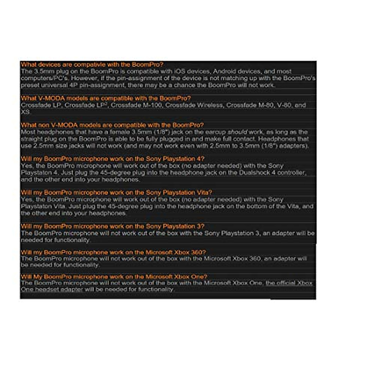 V-MODA BoomPro Microphone Detachable Flexible Boom Microphone for Headphones