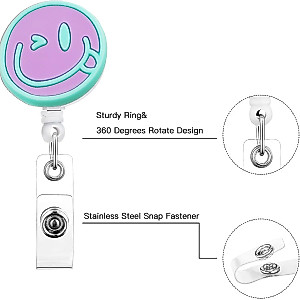 KAGNAL 4Pcs Nurse Badge Reel Cute Retractable Badge Holder with Clip Nursing Name Card Holder for Nurse Nursing Student Doctor Teacher Medical Assistant Office Worker