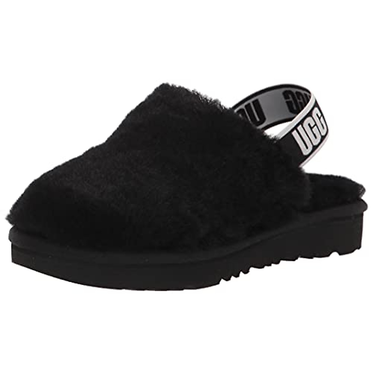 UGG Girls K Fluff Yeah Clog Slipper, Black, 6 Big Kid