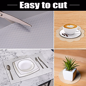 Aecoyke Shelf Liner, Cabinet Liner, Non Adhesive Kitchen Plastic Drawer Liner, Non Slip Shelf Liners for Kitchen Cabinets, Pantry, Shelves, Under Sink, Clear Refrigerator Liners (Clear, 12 x 240 inch)