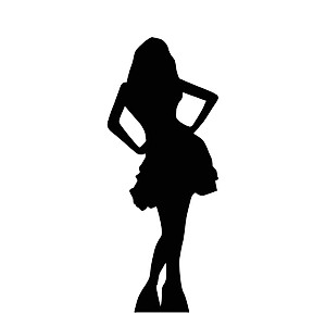 Cardboard People Woman in Skirt Silhouette Life Size Cardboard Cutout Standup