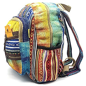 Unique design Himalaya Hemp Backpack Small Backpack Hippie Backpack Festival Backpack Hiking & Tablet Backpack FAIR TRADE Handmade with Love