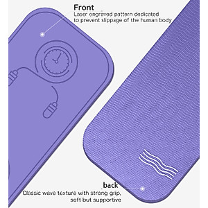 LERYG Jump Rope Mat Shockproof Exercise Skipping Mat All-Purpose Extra Thick High Density Anti-Tear Exercise Yoga Mat, Non Slip Jump Rope Mat for Indoor and Outdoor in Purple