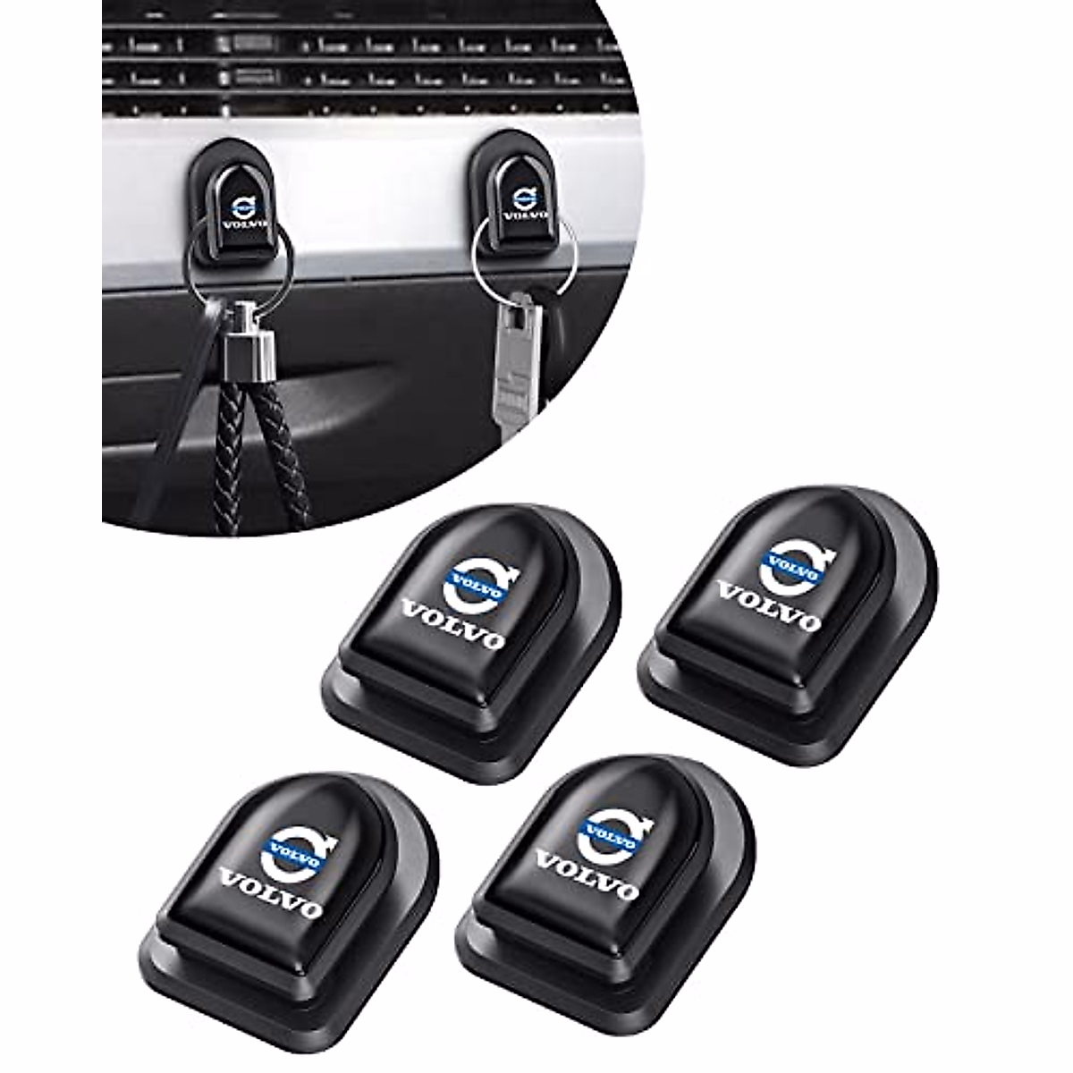 YABOO Car Sticky Hooks for Dashboard,Car Sticky Hanger with Logo,3M Self-adhesive Hooks Organizer for Key/USB Cable/Earphone,Compatible with Volvo XC40 XC60 XC90 V90 V60 S90 S60 2016-2020 2021 2022