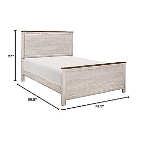 Lexicon Nirvana Panel Bed, Cal King, Antique White/Brown