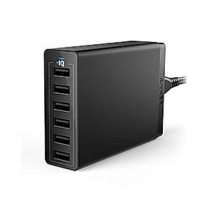 Wall Charger, Anker 60W 6 Port USB Charging Station, PowerPort 6 Multi USB Charger for iPhone Xs/Max/XR/X/8/7/Plus, iPad Pro/Air 2/Mini/iPod, Galaxy S9/S8/S7/Edge/Plus, Note, LG, HTC, and More