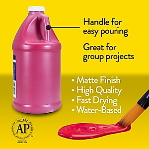 RoseArt Acrylic Paint 6 Color Set 64 oz. - Bulk Pack for School Supply Rooms and In Class For Teachers