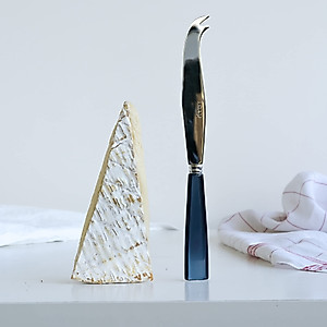 SABRE PARIS - Cheese Knife 9.4 inches - Icône Collection - All Cheeses - Stainless Steel & Acrylic - Dishwasher Safe - Midnight Blue
