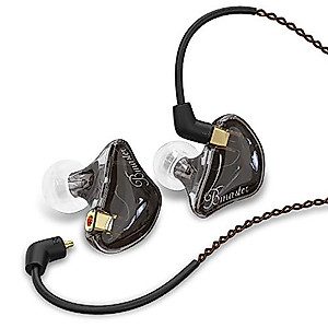BASN Triple Driver in Ear Monitors Bmaster in-Ear Headphones with Silver-Plated MMCX Cable Ideal Earphones for Musicians Sound Engineers and DJs (Dark Brown)…
