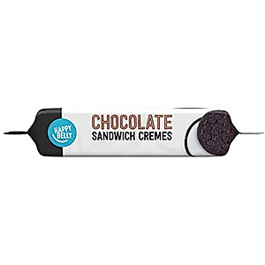 Amazon Brand - Happy Belly Chocolate Sandwich Creme Cookies, 14.3 ounce (Pack of 1)