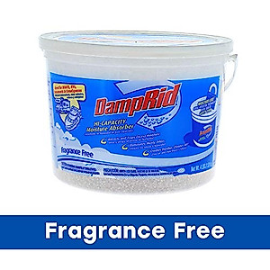 DampRid Moisture Absorber Hi-Capacity Bucket, 4 lb., Fragrance Free, For Fresher, Cleaner Air in Large Spaces, Lasts Up To 6 Months, No Electricity Required