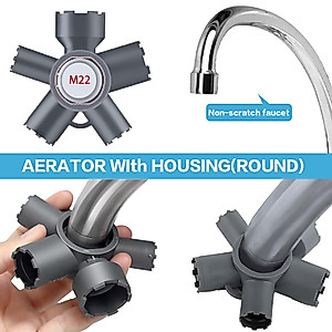 10-in-1 Faucet Aerator Removal Tool,Universal Aerator Key for Hidden, Threaded, and Housed Aerators - Fits M16.5, M18.5, M21.5, M22, M24, M28, TT, TF, STD, TJ Sizes