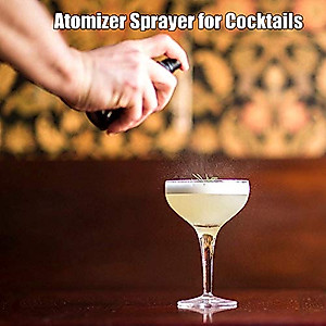 Cocktail Atomizer Sprayer - 1.7OZ / 50ml, Cocktail mister Vermouth Spritzer Bitters Spray Bottle for Cocktails Portable Perfume Refillable Sprayer, SC008 (Black)