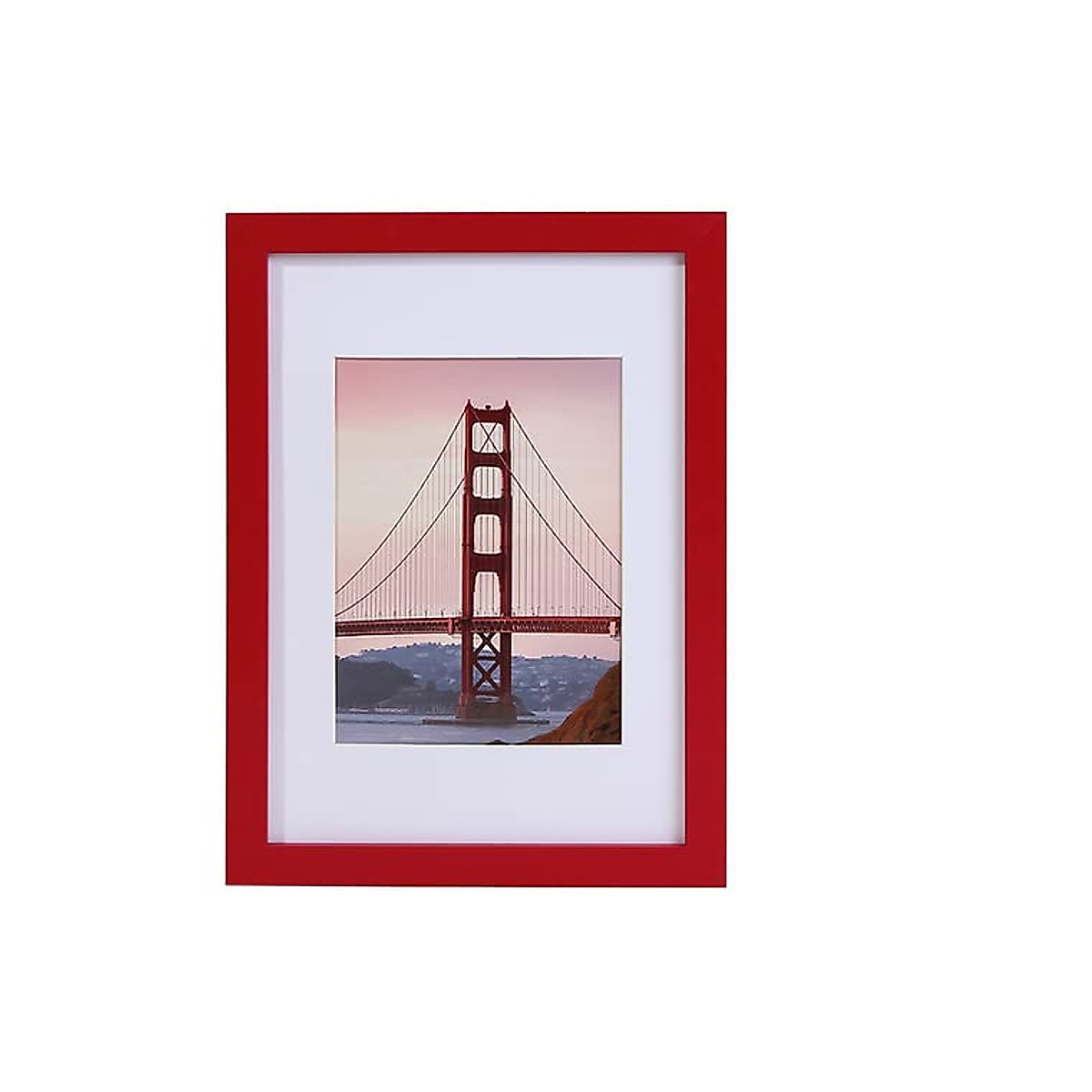 Rikyo Picture Frame 2 Pack, 5x7 inches, Red, Rustic Farmhouse Style, Without Mat, Wall Gallery Photo Frame for Tabletop and Wall Display