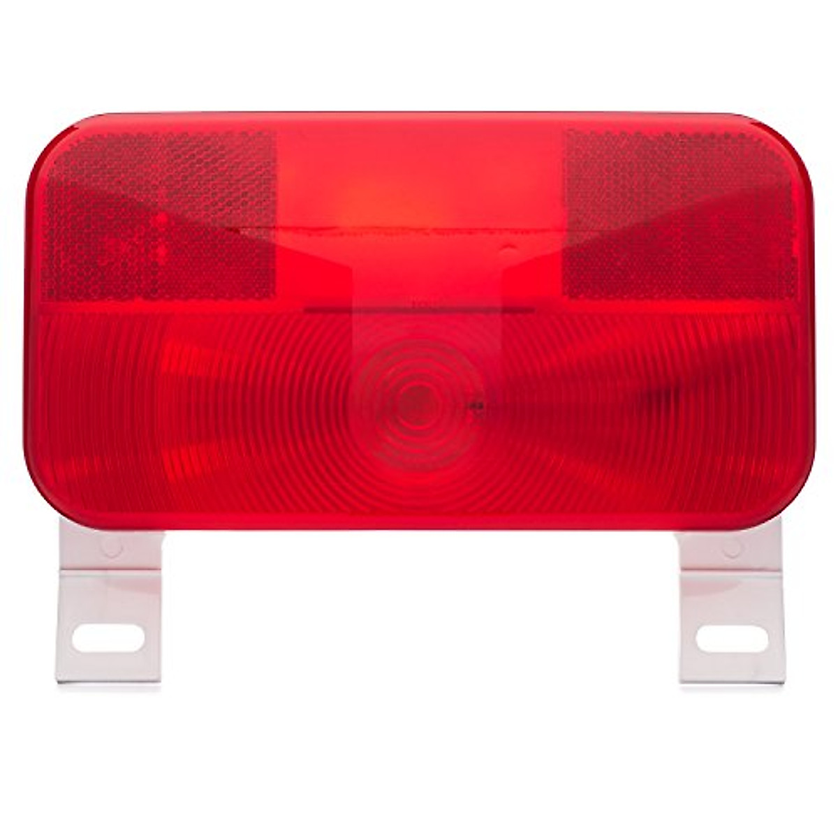 Lumitronics Red Surface Mount Light - License Bracket and License Light - Stop/Turn/Tail for RV, Trailer, Camper, 5th Wheel, Motorhome (White)