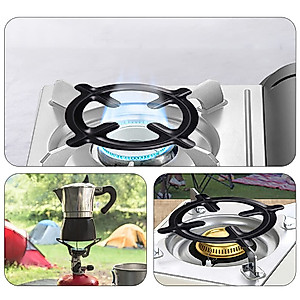 Kichvoe 6.2Inch Cast Iron Wok Support Ring 2Pcs Universal Non Slip Wok Rack Gas Ring Reducer Coffee Pot Holder Stove Trivet Electric Stove Burners - Please Tear Off The Protective Film