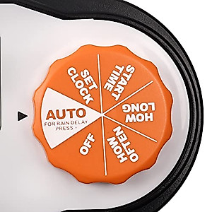 HandSonic Water Sprinkler Timer, Garden Watering Timer 2 Outlet, Garden Hose Faucet Timer for Lawn, Lawn Sprinkler Water Hose Timer Dual, Auto Manual Rain Delay Mode, Pool