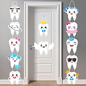 Tooth Party Banners Tooth Party Door Sign Welcome Teeth Birthday Party Supplies Dental Party Decorations Tooth Party Cutouts for Dentist Baby Shower Supplies