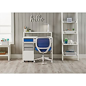 Realspace® Adley Mesh/Fabric Low-Back Task Chair, Blue/White