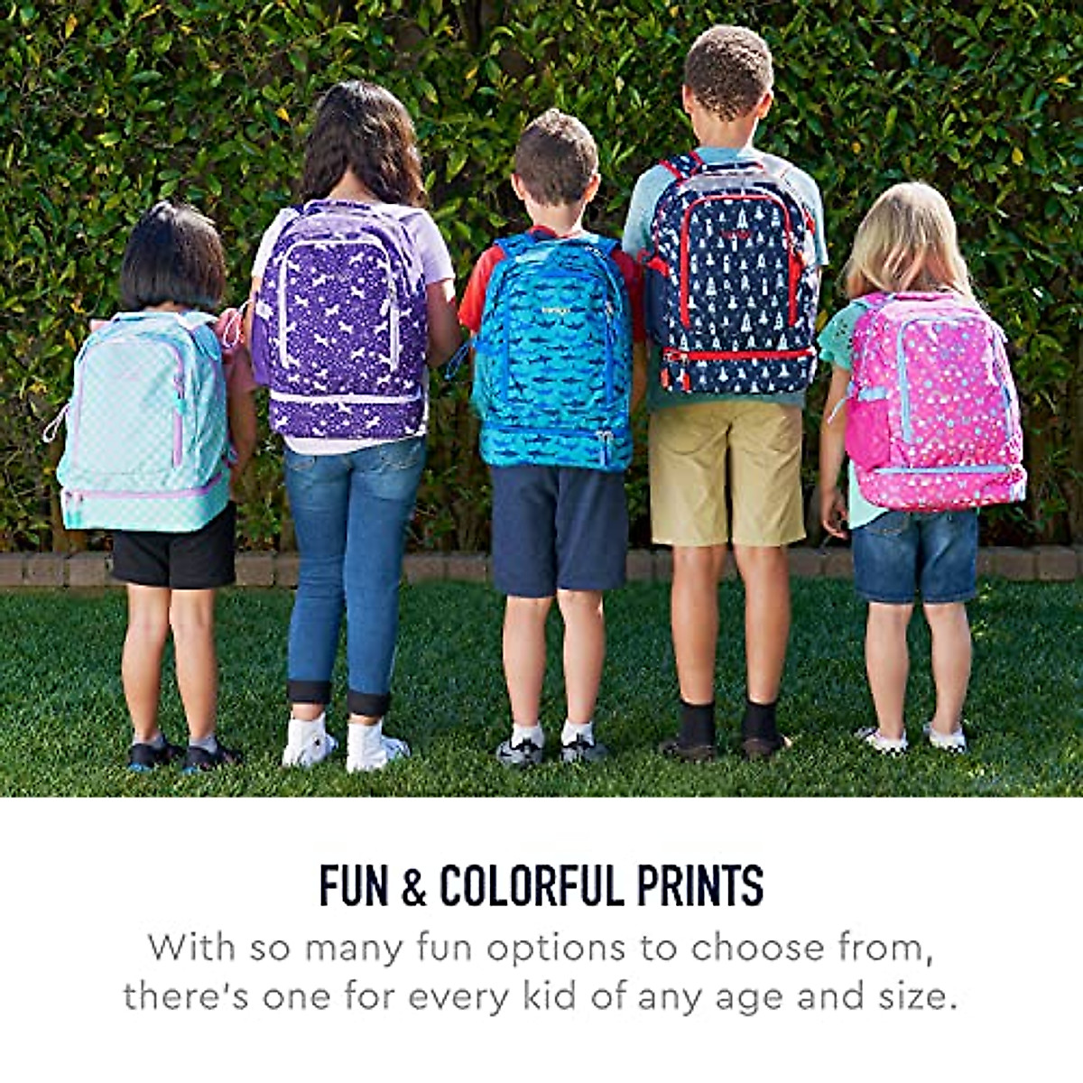 Bentgo 2-in-1 Backpack & Insulated Lunch Bag Set With Kids Prints Lunch Box and 4 Reusable Ice Packs (Space Rockets)