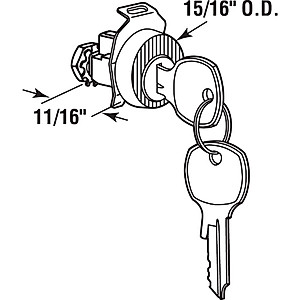 Prime-Line S 4710 Mailbox Lock – Replacement, Multipurpose Mailbox Lock for Several Brands – NA-14 Keyway, Opens Clockwise with 90º Rotation, Nickel Finish (1 Set)