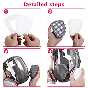 Ancyutri Full Face Respirator Mask,Reusable Organic Vapor Gas Cover,Ideal for Painting Spray,Epoxy Resin,Car Spraying,Dust,Polishing,Welding,Sanding,Cutting