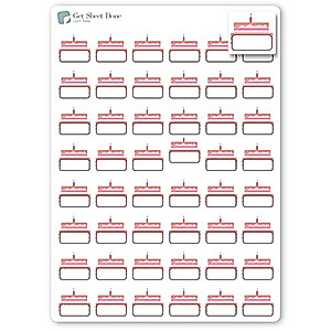 Birthday Planner Sticker / 48 Write In Smudge Proof Vinyl Stickers (1/2”) / Birthday Celebrate Reminder Name /  Essential Productivity Life/Bullet Bujo Journal (1 Sheet)