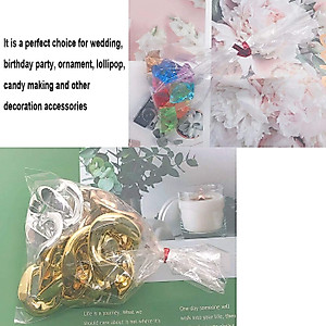 Cello Cellophane Treat Bags, 8 X 12 Inches Big OPP Clear Plastic Bags For Bakery, Popcorn, Cookies, Candies, Dessert with 6 Colors Twist Ties(100 Pieces Bags + 100 Pieces Twist Ties) (100, 8 X 12)