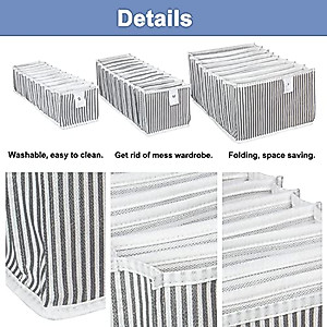 TY 6 Pcs Wardrobe Clothes Organizer , for Folded Closet Organizers and Storage Clothing Bedroom Jeans, white grey