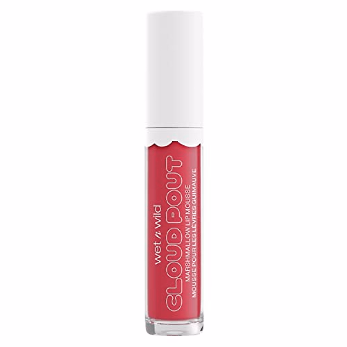 wet n wild Lip Cream Cloud Pout Marshmallow Matte Liquid Lipstick | Lip Mousse | Hot Pink Red Fluff You | Marshmallow Flavored