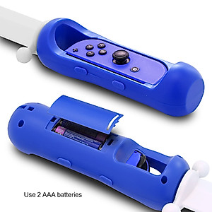 LED Game Sword for Nintendo Switch Joy-Con, Hand Grip for Skyward Sword Switch Game with Hand Strap - Dark Blue