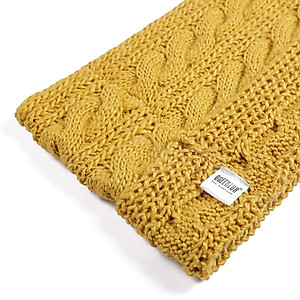 QUEENFUR Winter Women Thick Cable Knit Ribbed Infinity Circle Loop Scarf (16- Dark Grey Beanie and Scarf Set)